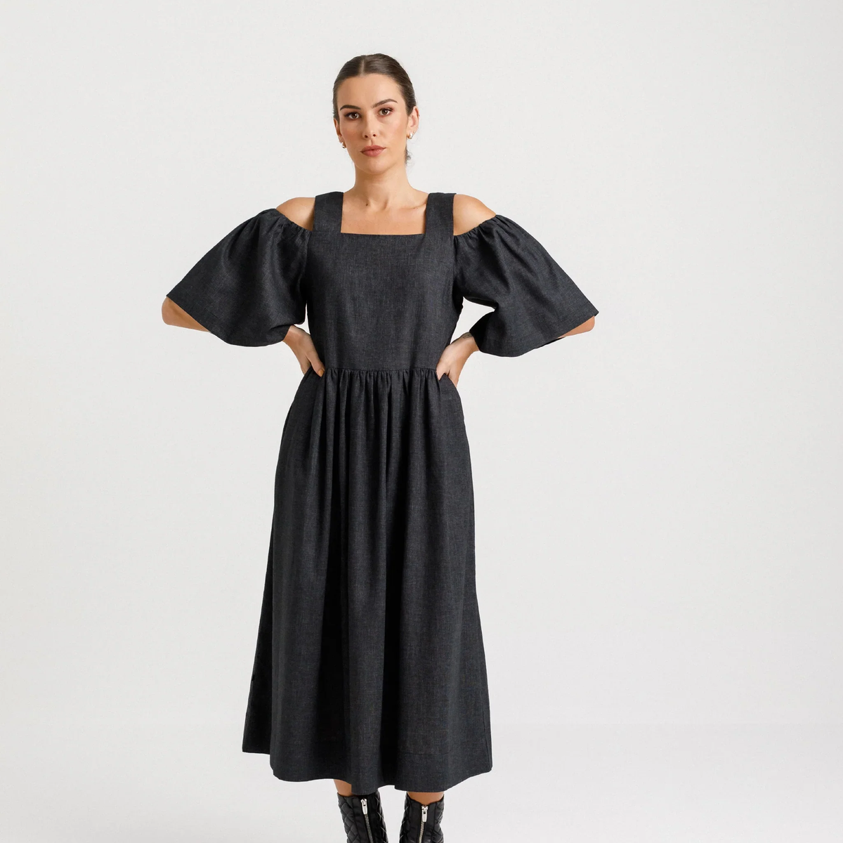 Cut Away Dress- Sooty – Void Clothing